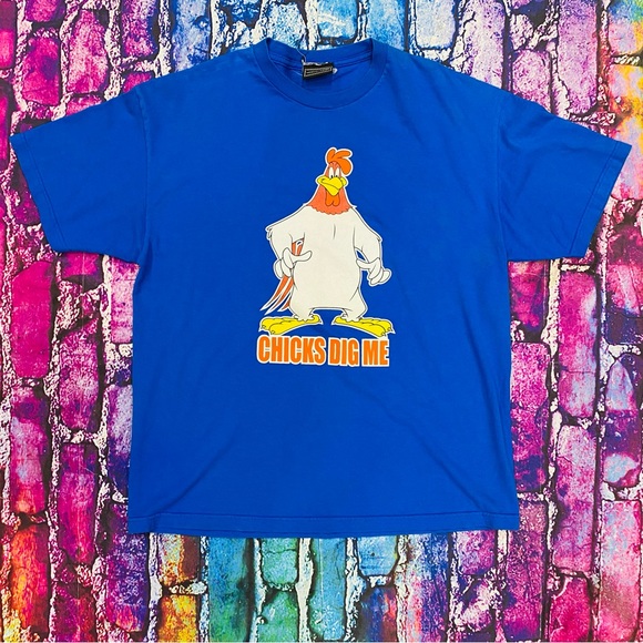 Warner Bros. | Shirts | Vintage Foghorn Leghorn Tee Chicks Dig Me ...